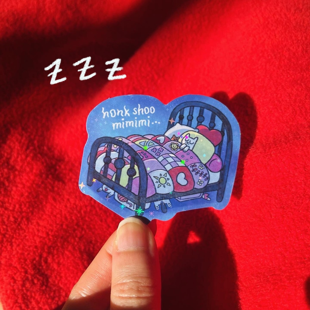 Sleepy Dreamy Kitty Sticker / Honk Shoo Mimimi Cat Sticker | Cute ...