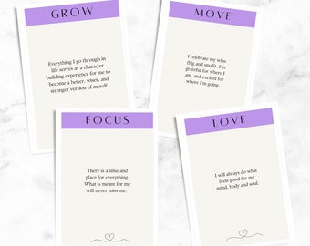 50 Affirmation Cards Digital Download, Mindfulness Affirmations Deck ...