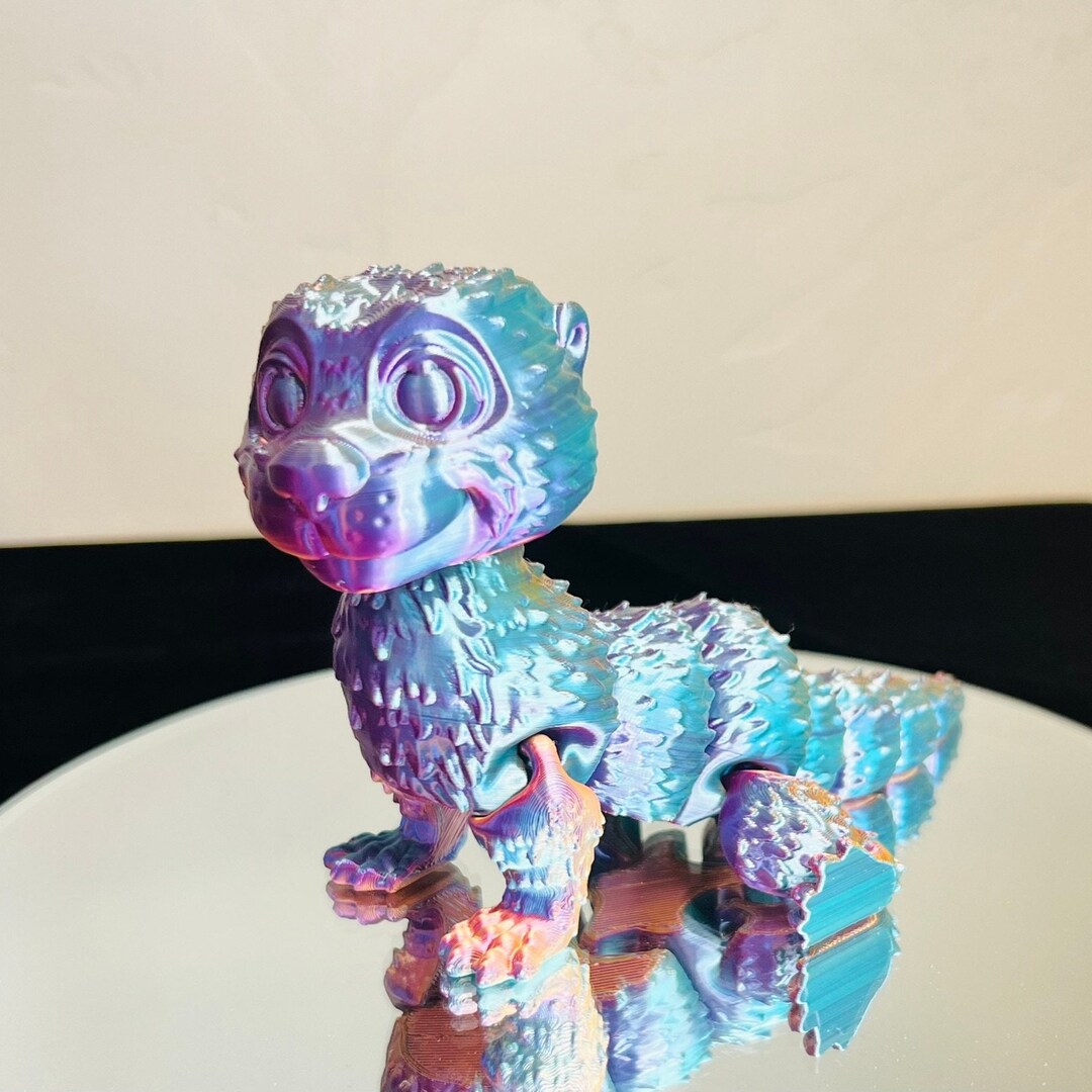 Poseable Otter Delight - 3D Printed Articulated Otter Sculpture, Otter ...