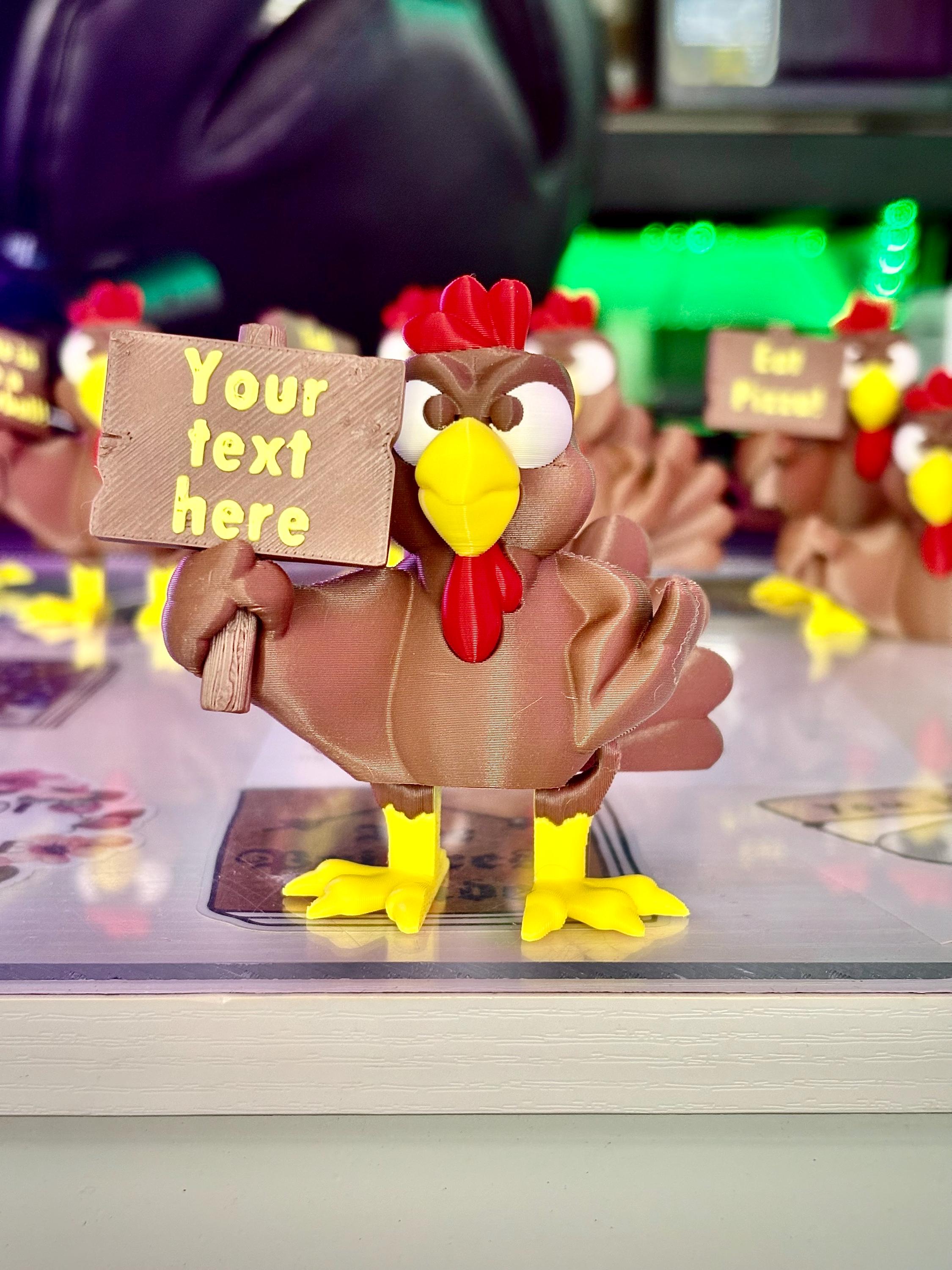 Turkey on Strike With Custom Sign – Thanksgiving Table Centerpiece ...
