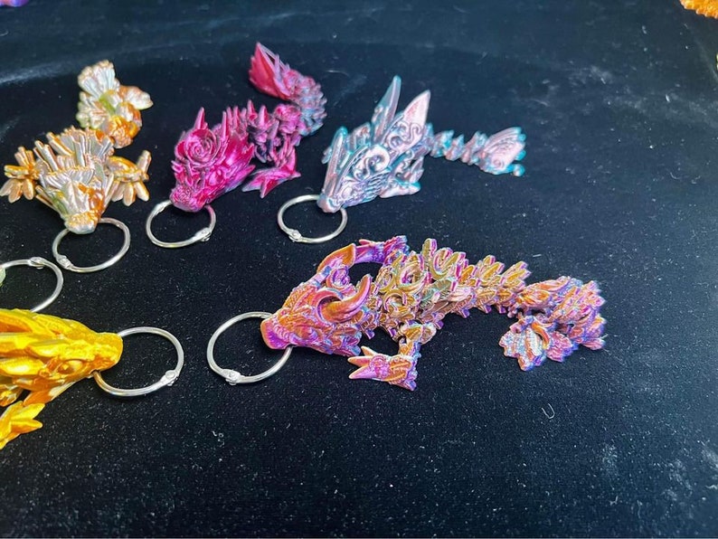 Articulated Dragon Tadling Keychain - 3D Printed Collectible, Poseable ...