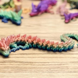 Crystal Dragons 3D Printed Collectible, Mystical Dragon Sculpture ...