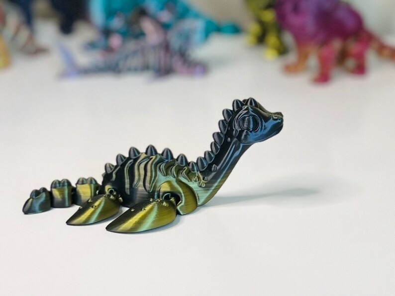 Nessie Articulated Sculpture 3D Printed Collectible, Poseable Loch Ness ...