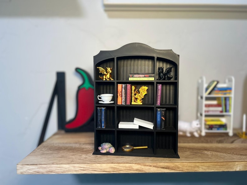 Mini Bookshelf Wide With Back Panels | 3d-printed Mini Shelf for Book ...