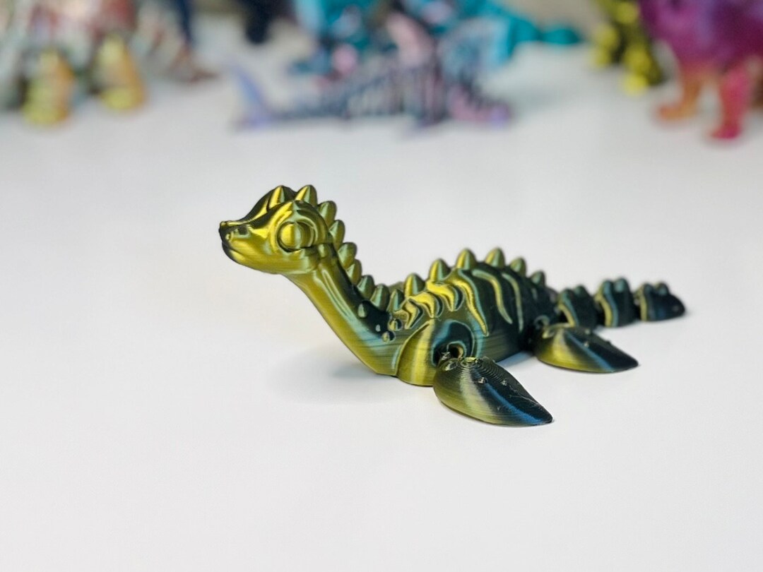 Nessie Articulated Sculpture 3D Printed Collectible, Poseable Loch Ness ...