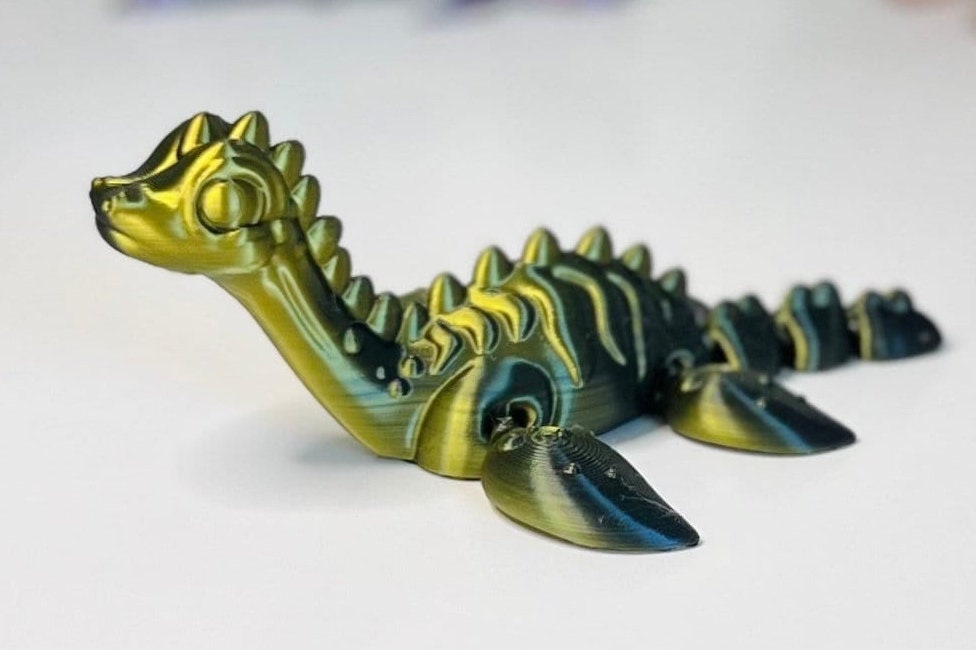 Nessie Articulated Sculpture 3D Printed Collectible, Poseable Loch Ness ...