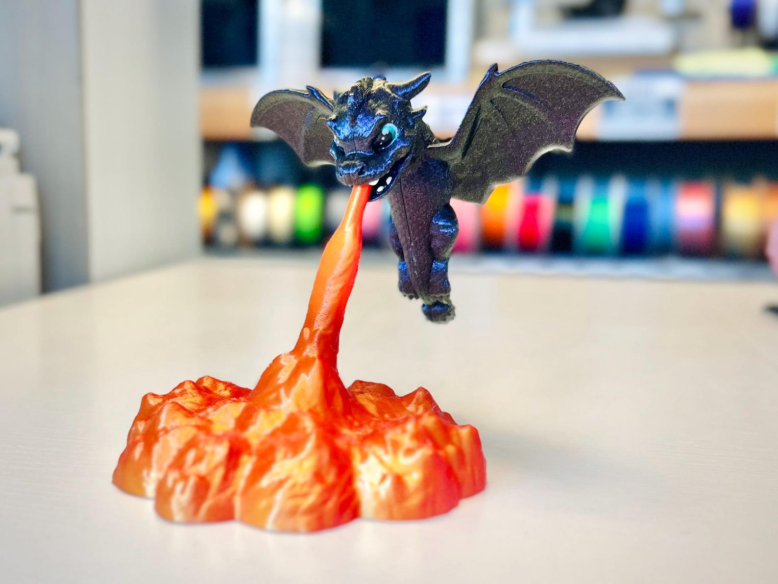 Dragon Book Nook, Phone Stand or Bookshelf Decor Fire-breathing – 3D ...
