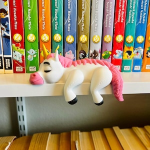 Sleeping Bookshelf Unicorn – Adorable 3D Printed Unicorn Decor, Fantasy ...