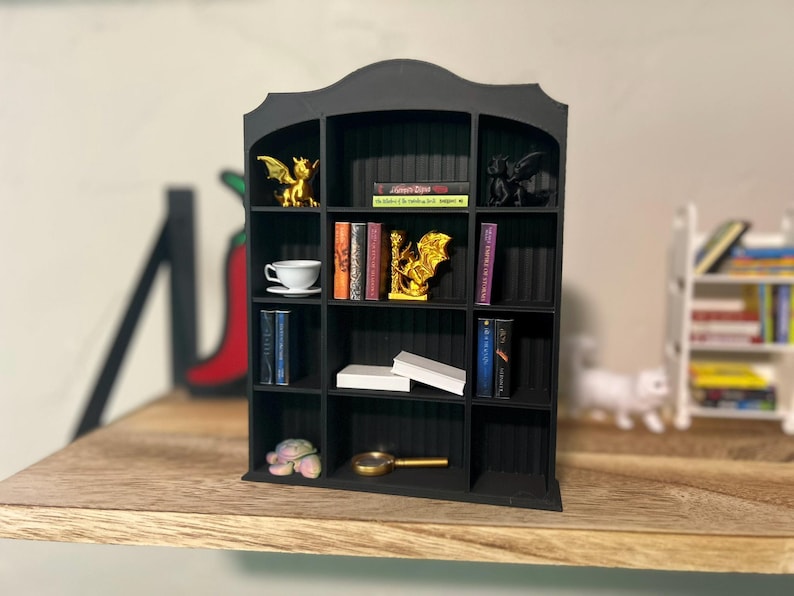 Mini Bookshelf Wide With Back Panels | 3d-printed Mini Shelf for Book ...