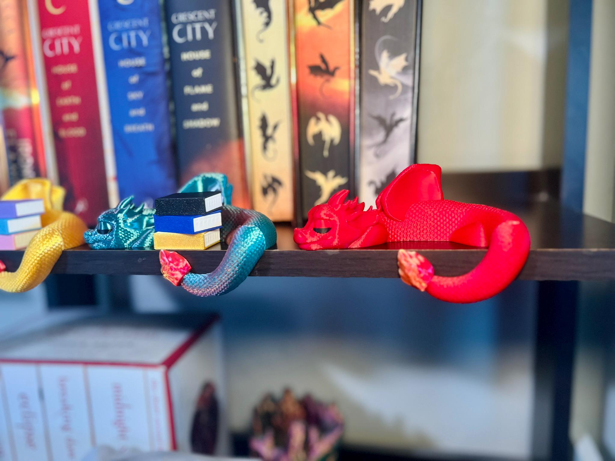 Dragon Book Hugger, Shelf Sitting Dragon Figurine, Book Lover Gift ...