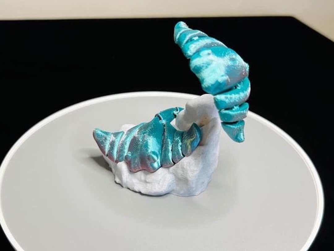 Articulated Stingray 3D Printed Poseable Marine Sculpture, Unique Sea ...