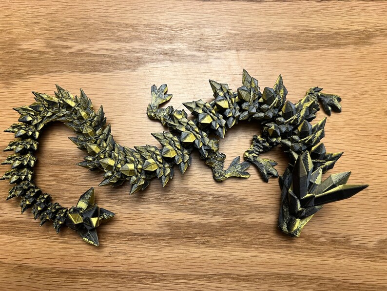 Crystal Dragons 3D Printed Collectible, Mystical Dragon Sculpture ...