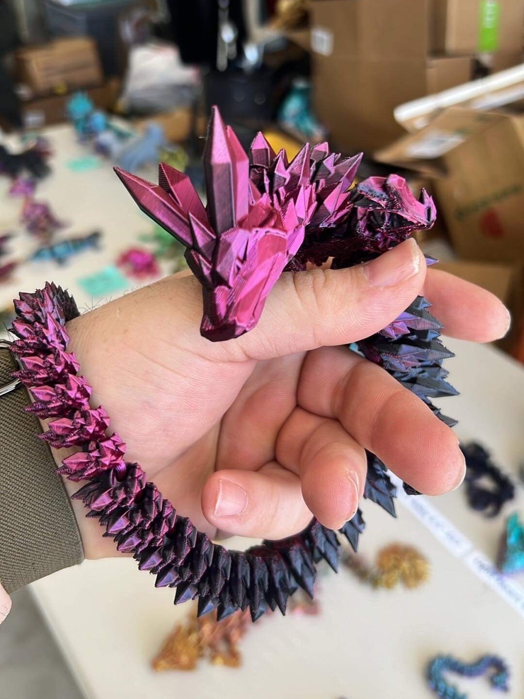 Crystal Dragons 3D Printed Collectible, Mystical Dragon Sculpture ...
