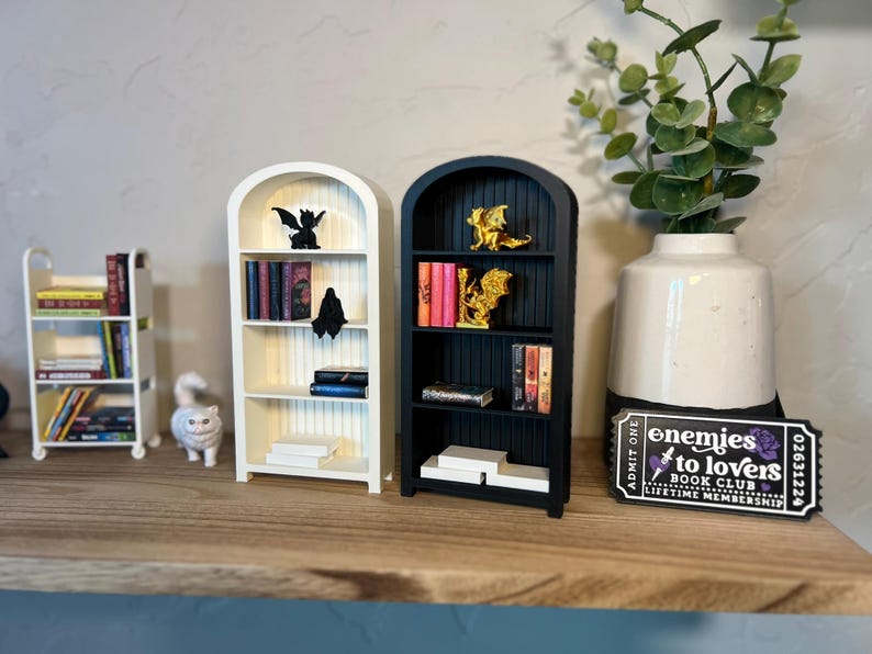 Mini Bookshelf Arched Mini Bookshelf for Tiny Books, Display for Mini ...