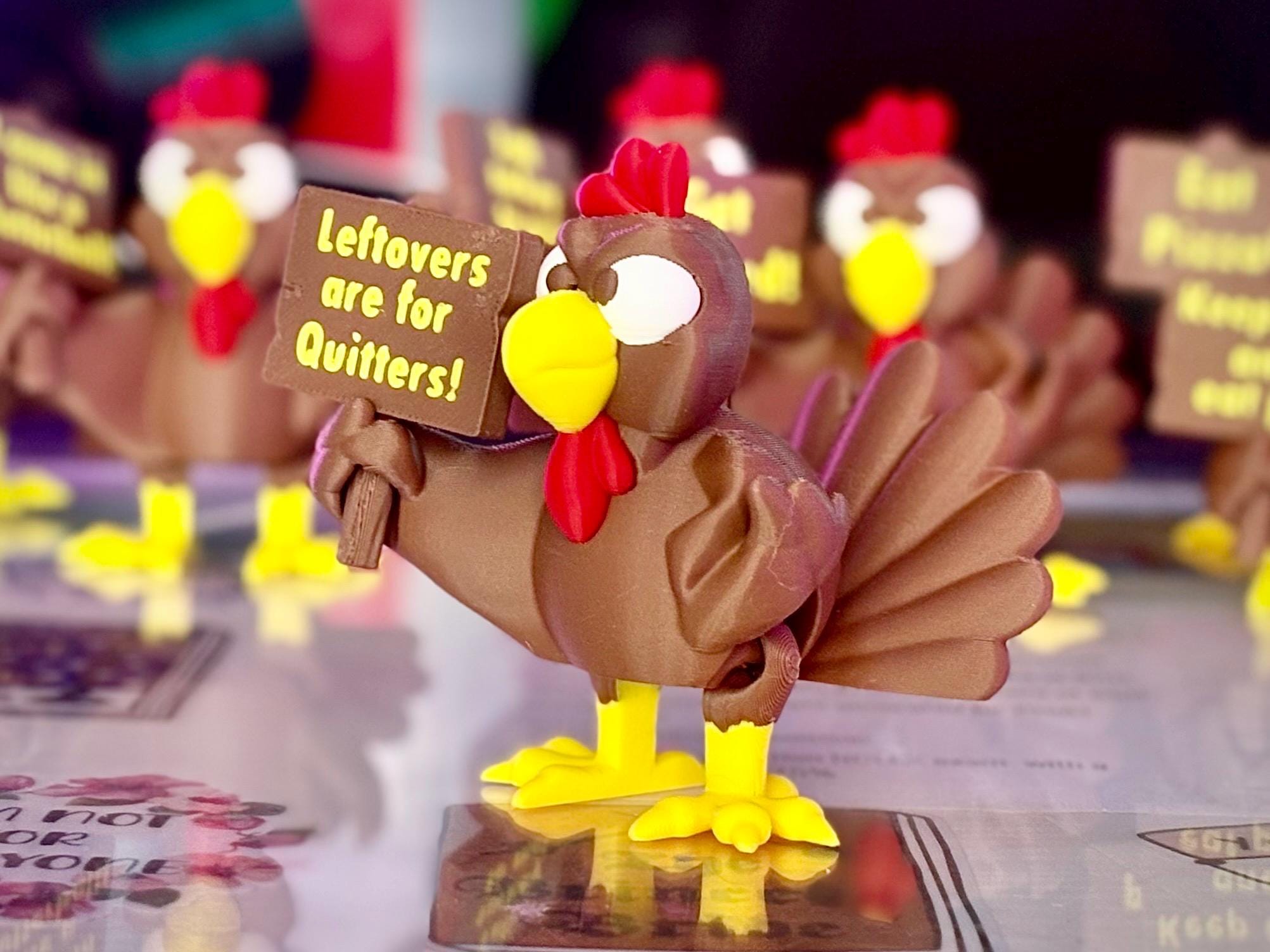 Turkey on Strike With Custom Sign – Thanksgiving Table Centerpiece ...