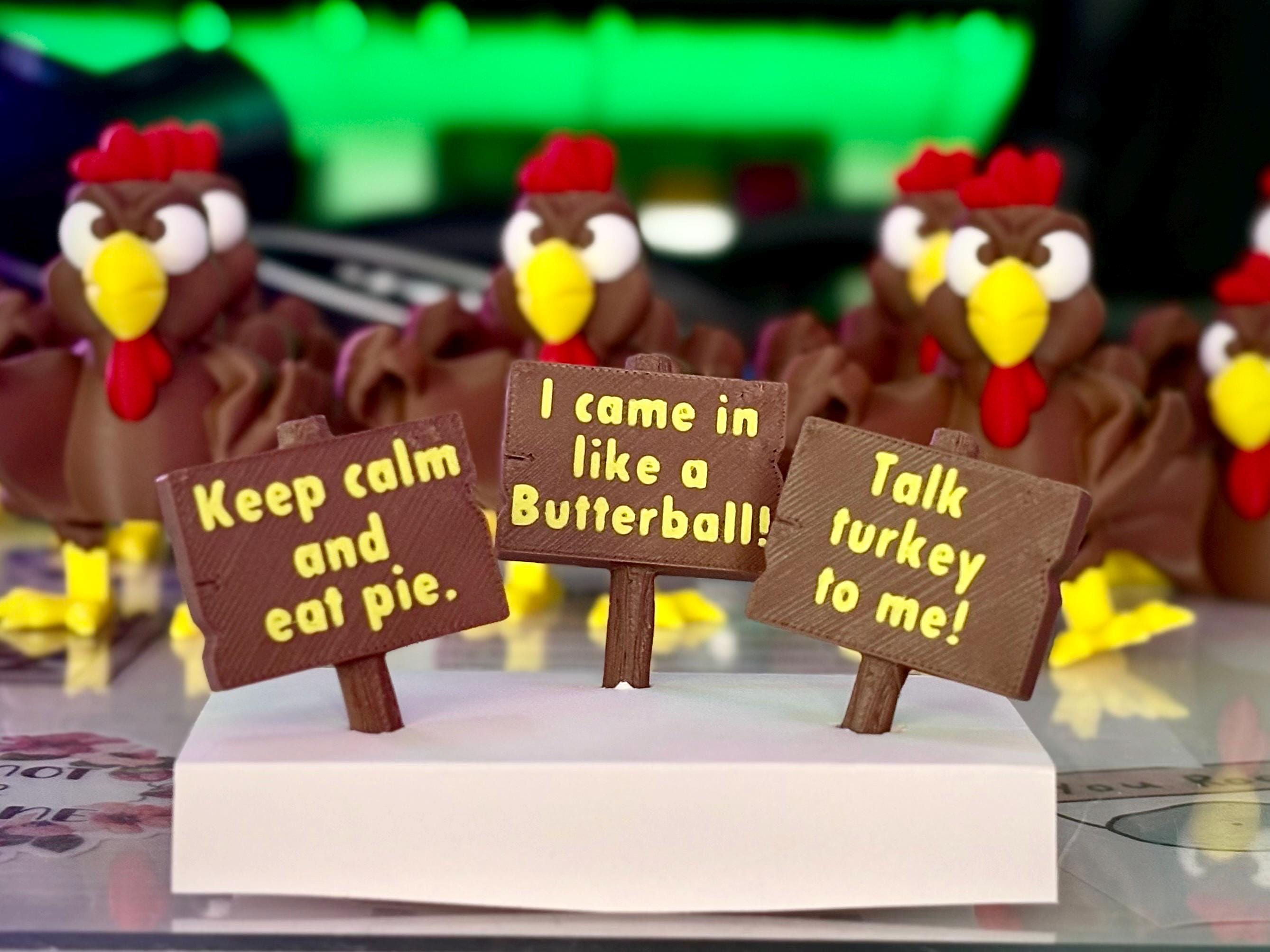 Turkey on Strike With Custom Sign – Thanksgiving Table Centerpiece ...
