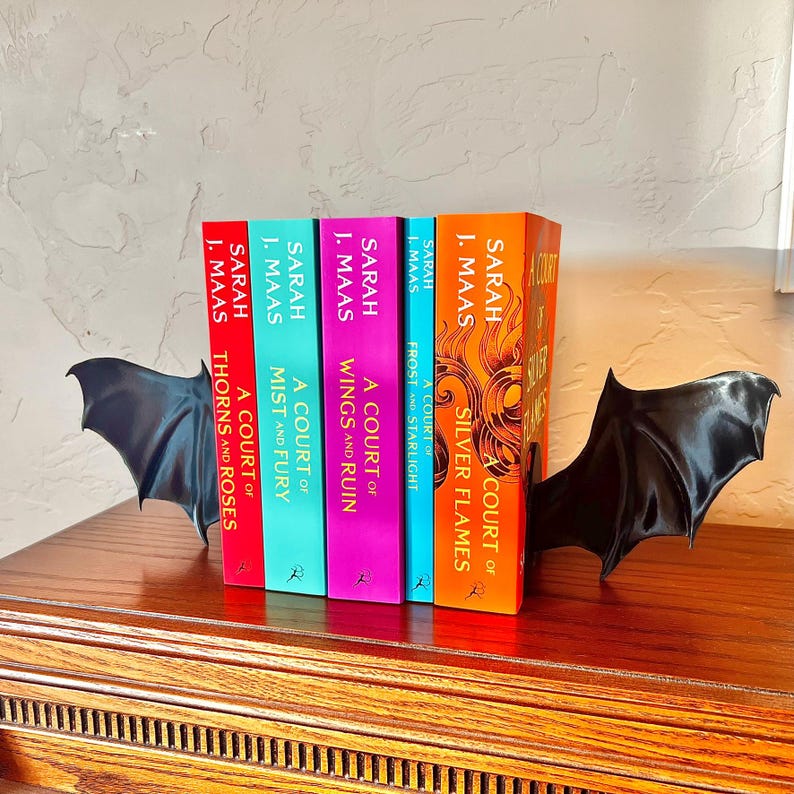 Bat Wing Bookends – Gothic Bookends – Fantasy Bookshelf Decor – Gift ...