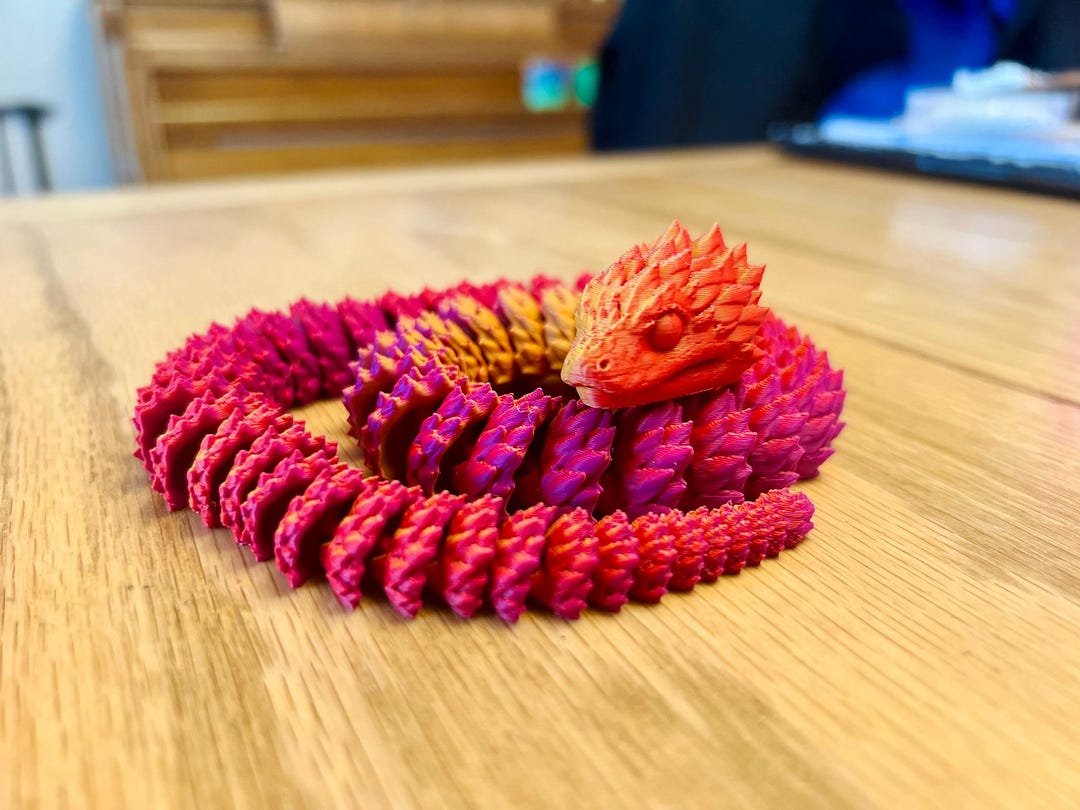 3D Printed Bush Viper Snake Articulated Figure, Realistic Poseable ...