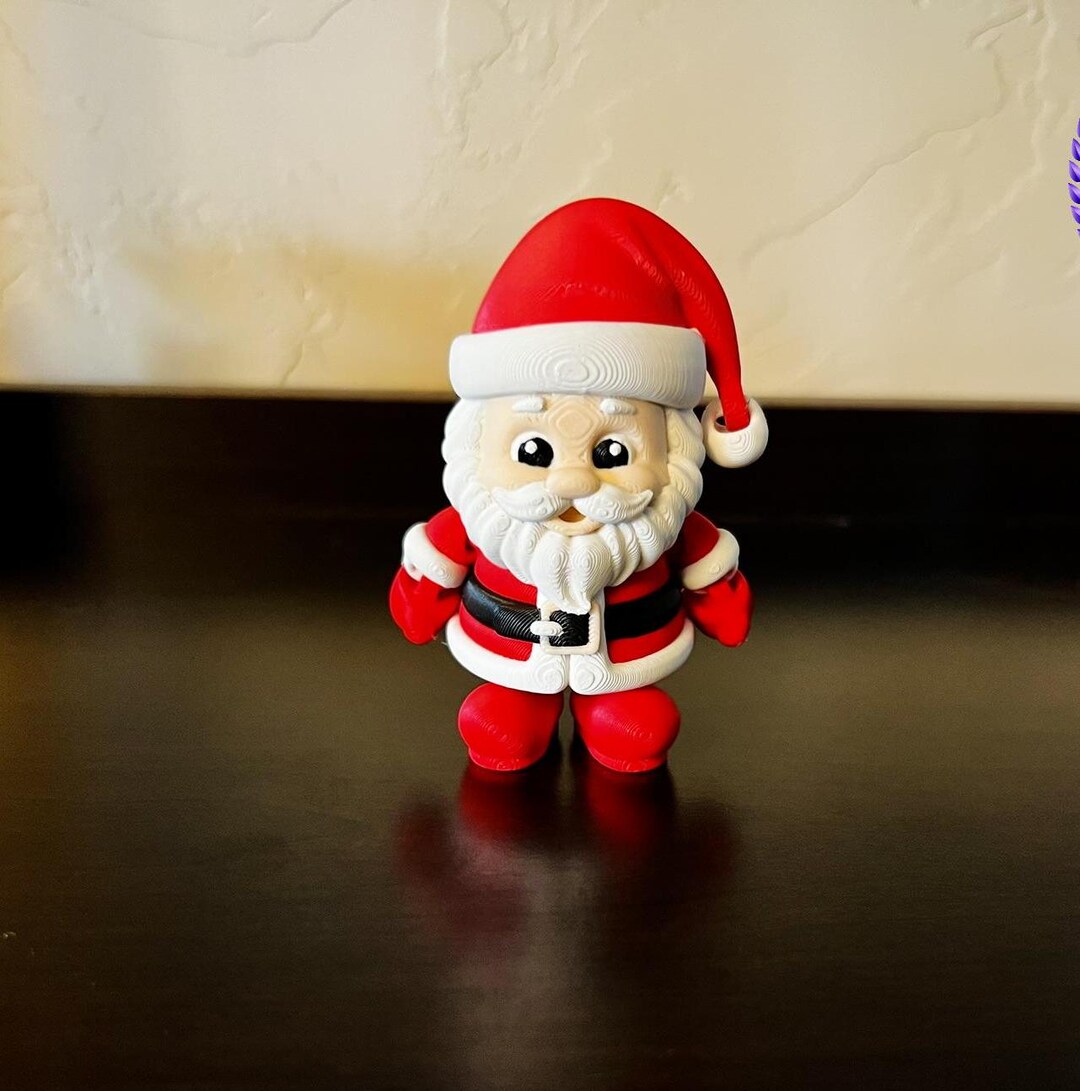 Flexy Chibi Santa Articulated Christmas Ornament, Cute Santa Figurine ...