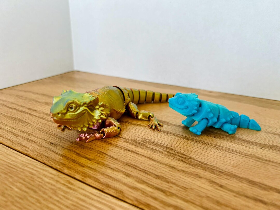 Realistic 3D Printed Bearded Dragon Articulating Poseable Lizard Toy ...