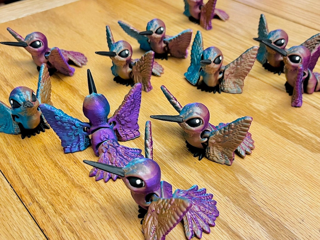Hummingbirds Tiny Articulating 3D Printed Miniature Bird, Small ...