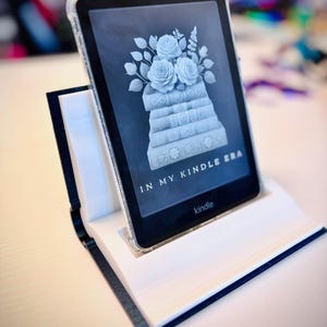 Open Book Kindle Holder 3D Printed E-reader Stand, Book-shaped Tablet ...