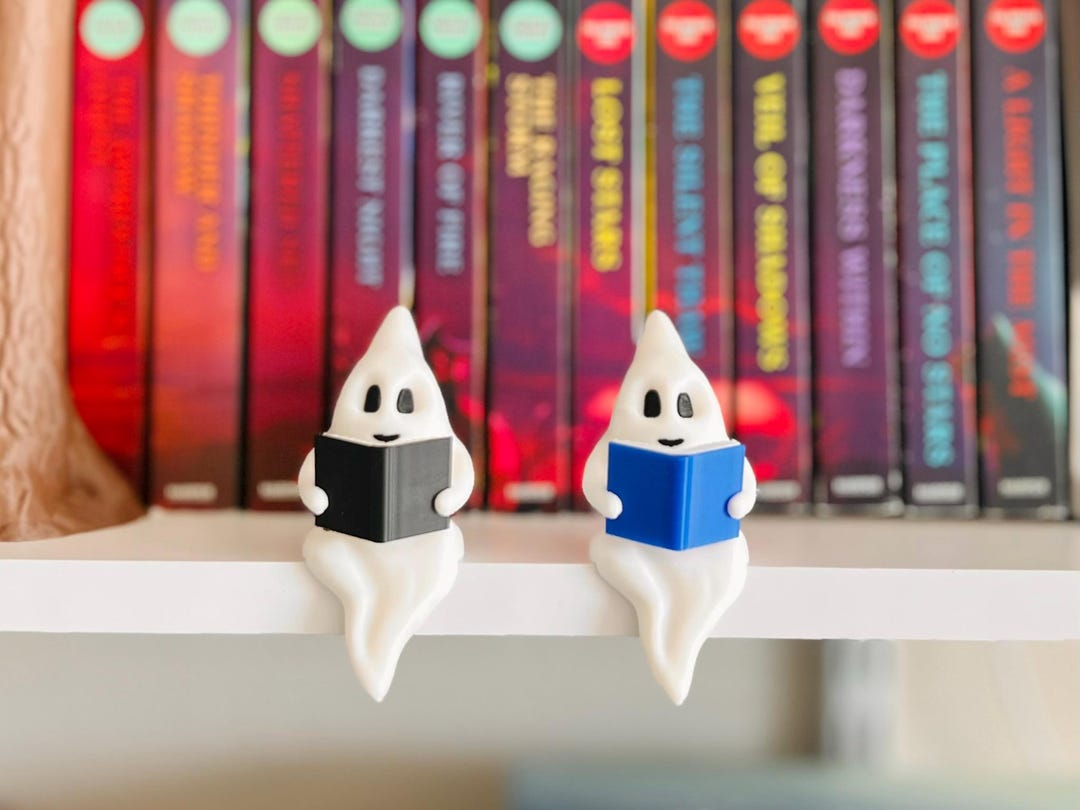 Shelf Ghost Readers Pair Bookshelf Decor - Cute Spooky Book Lovers ...