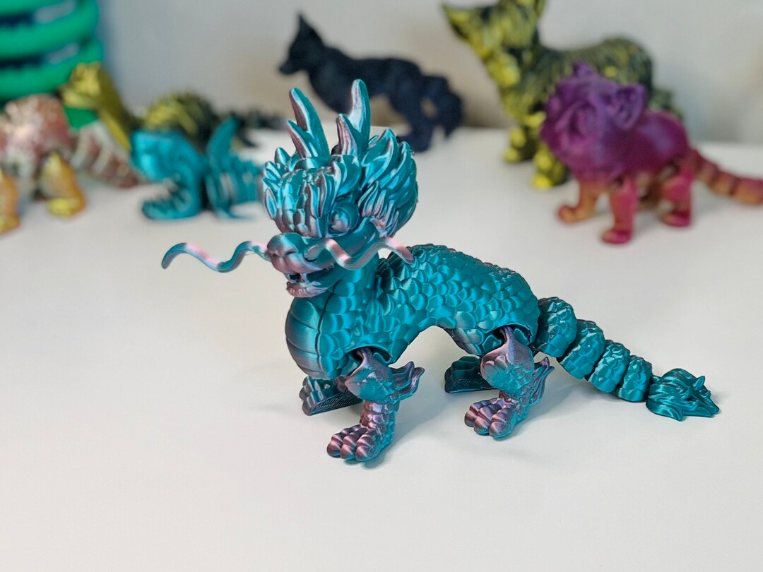 Articulated Chinese Dragon - 3D Printed Collectible, Unique Oriental ...