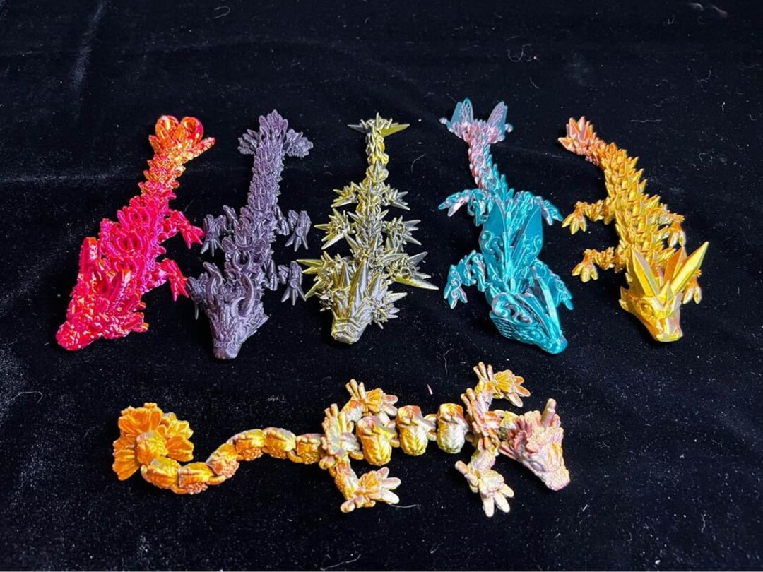 Articulated Baby Dragons - 3D Printed Collectibles, Poseable Dragon ...