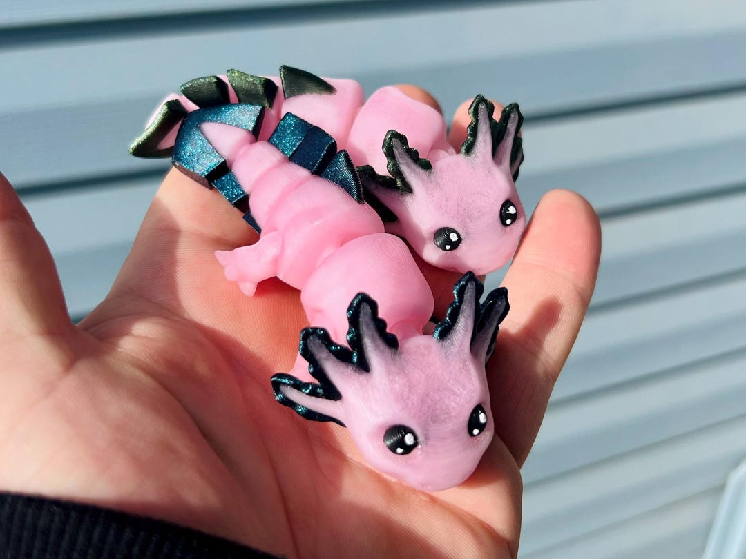 Articulated 3d Printed Axolotl Color Changing Sunlight / UV Reactive ...