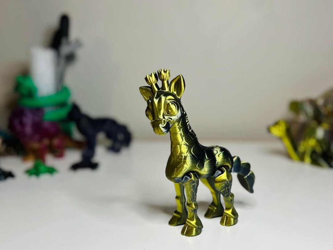 Articulated Giraffe - 3D Printed Poseable Sculpture, Unique Wildlife ...