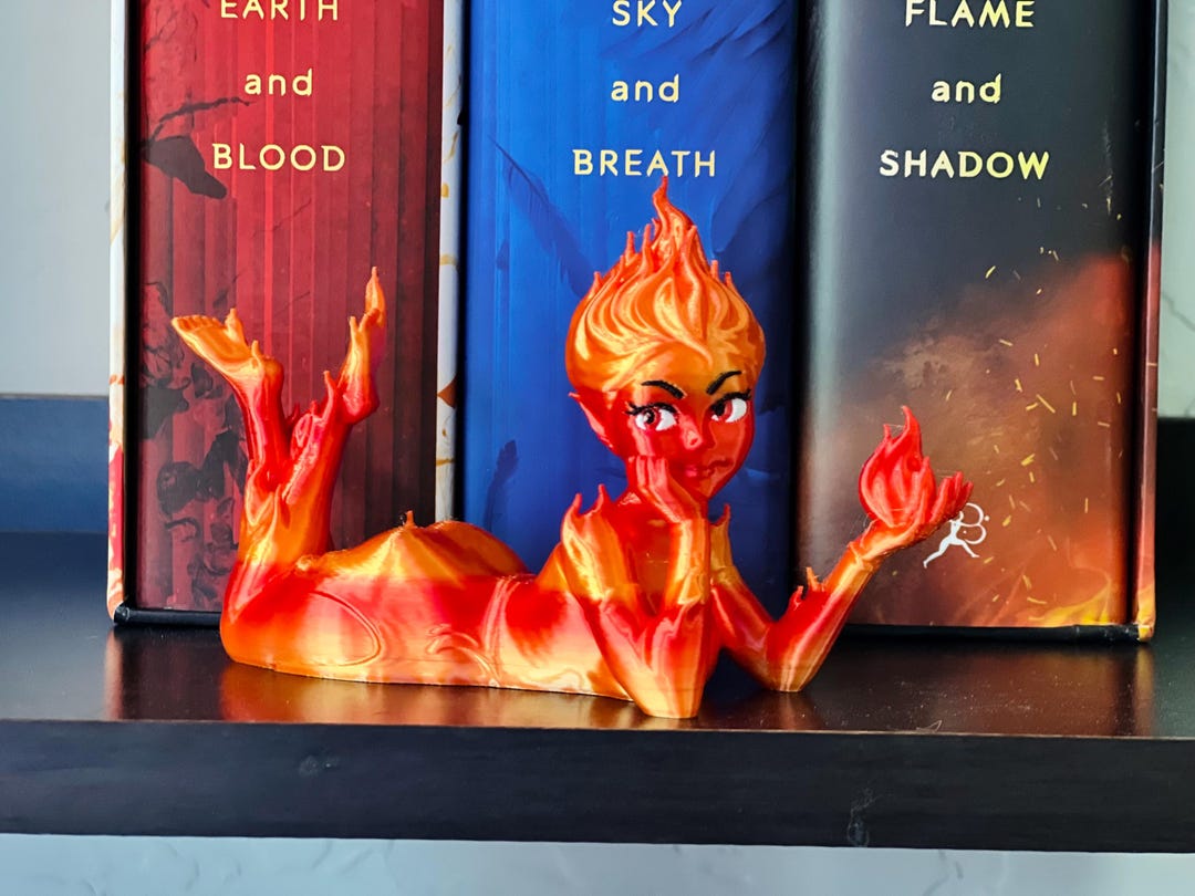 Fire Sprite 3D Printed Shelf Decor Bookish Merch Figurine or Tea Light ...