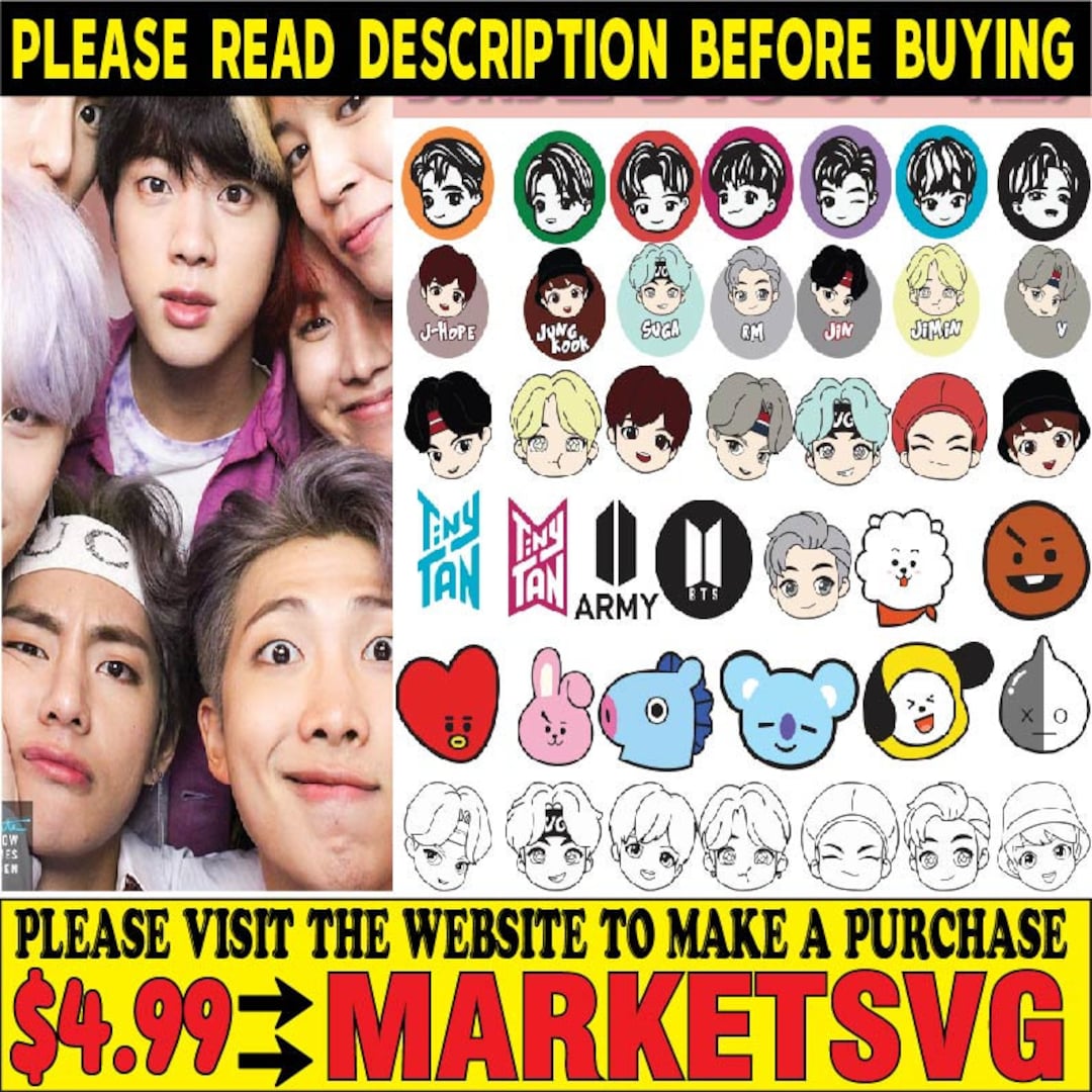 Bundle 84 Files BTS Bundle Svg, Bts Svg, Kpop Svg, Bts Vector, Bts ...