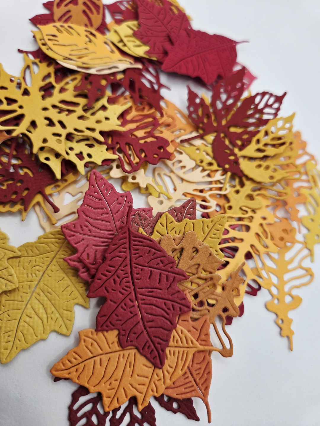 Autumn Foliage Die Cuts: 60 Cardstock Leaves for Scrapbooking - Etsy