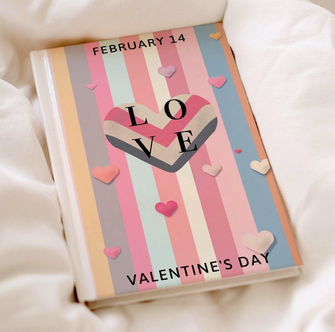 Personalized Pastel Heart Journal Stacked Love | Valentine's Day ...