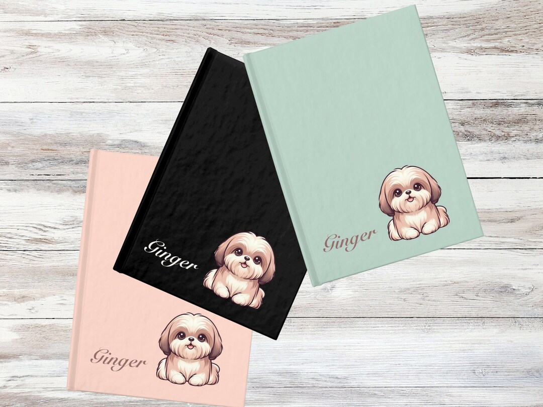 Personalized Shih Tzu Hardcover Journal | Blank Notebook | Dog Kawaii ...