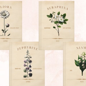 Personalized Name Colorful Birth Flower Hardcover Journal | Unique ...