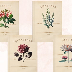 Personalized Name Colorful Birth Flower Hardcover Journal | Unique ...