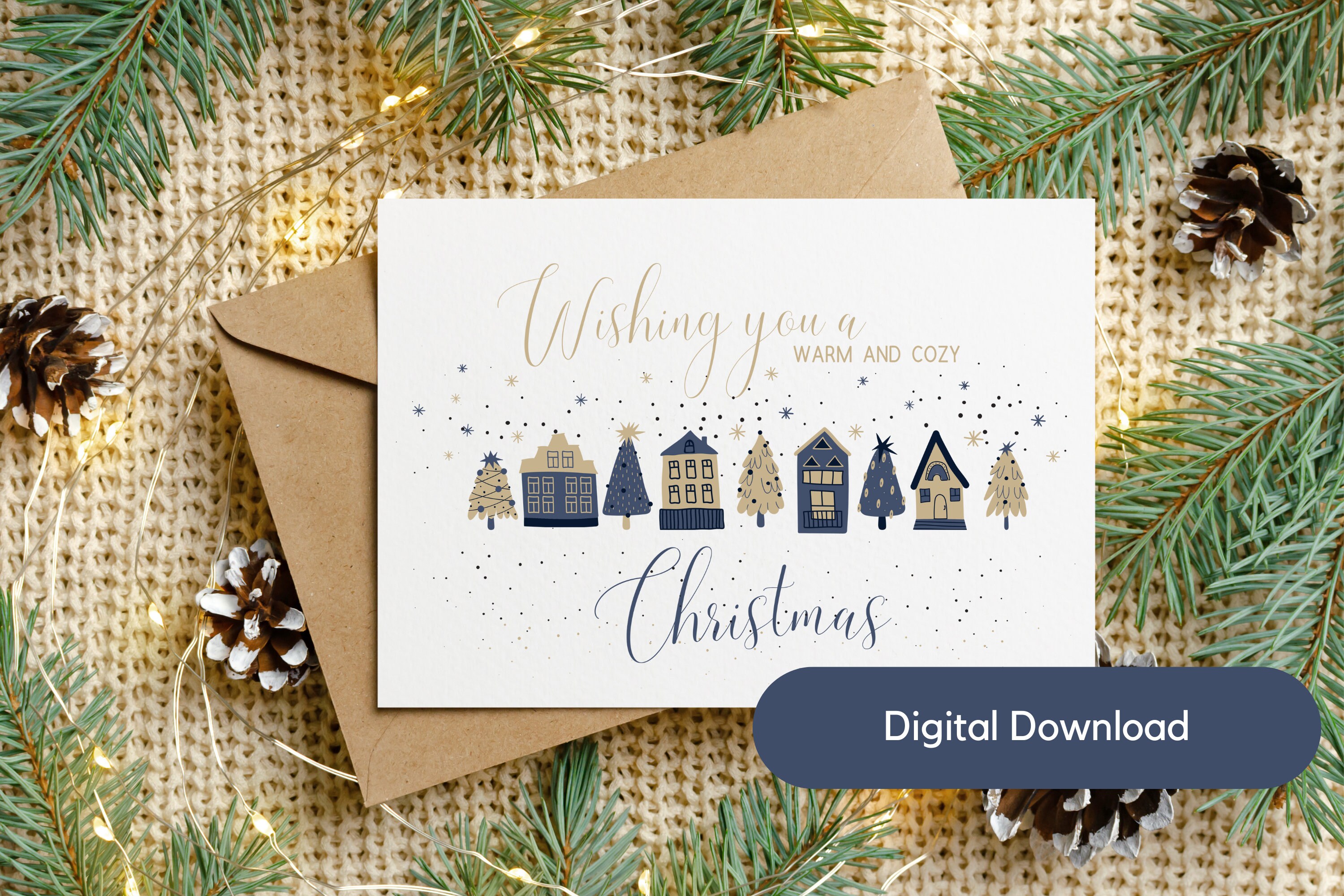 Printable Christmas Card DIGITAL Download Print at Home - Etsy