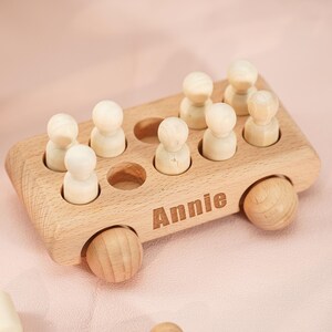 Wood Toy Car, Wooden Bus, Wooden Peg Dolls, Educational Montessori Toys ...