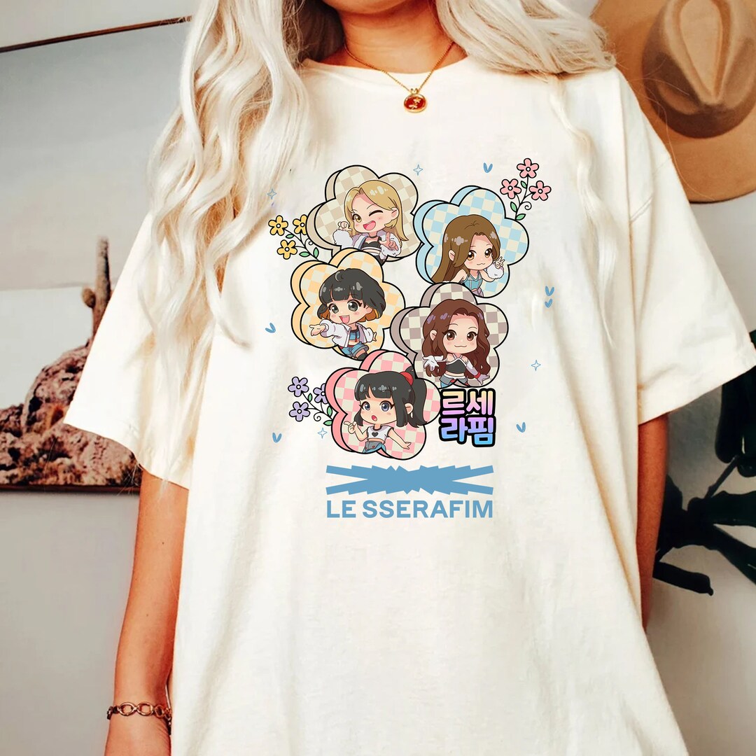 Vintage Le Sserafim Chibi Shirt, Le Sserafim Kpop Shirt, Le Sserafim ...