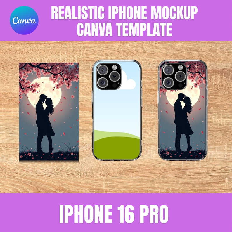 IPhone 16 Case Mockup Template: Realistic Canva Design (digital ...