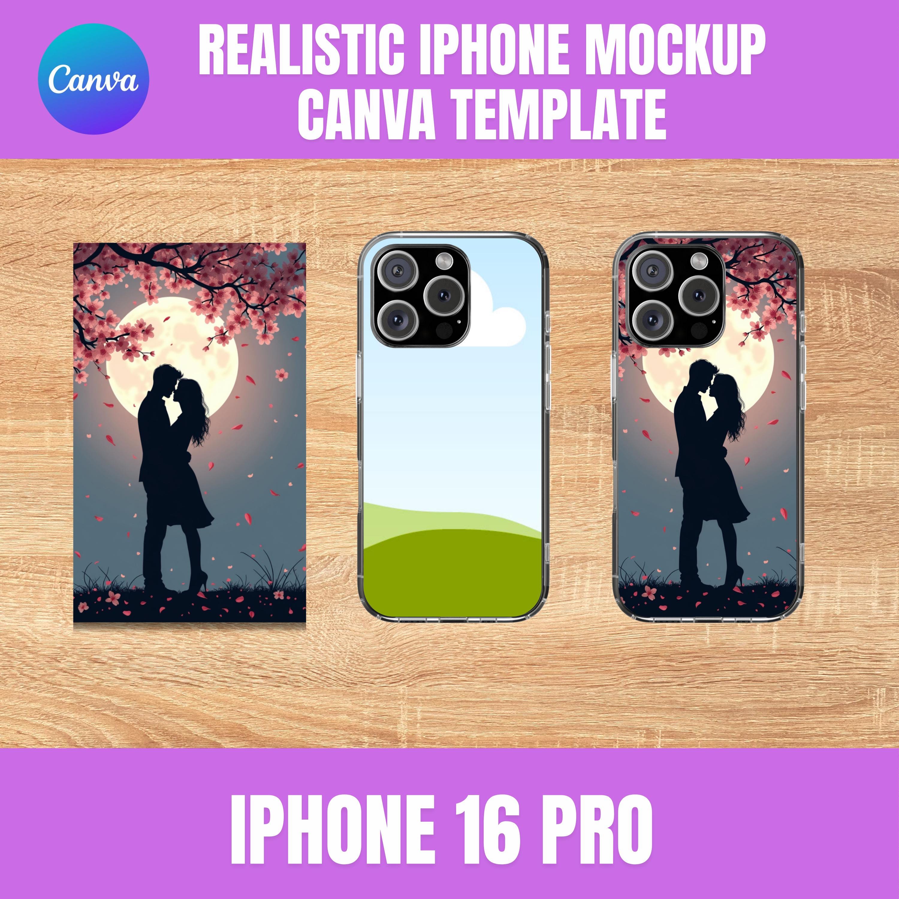 IPhone 16 Pro Max Case Mockup Template | Canva Phone Case Design for ...