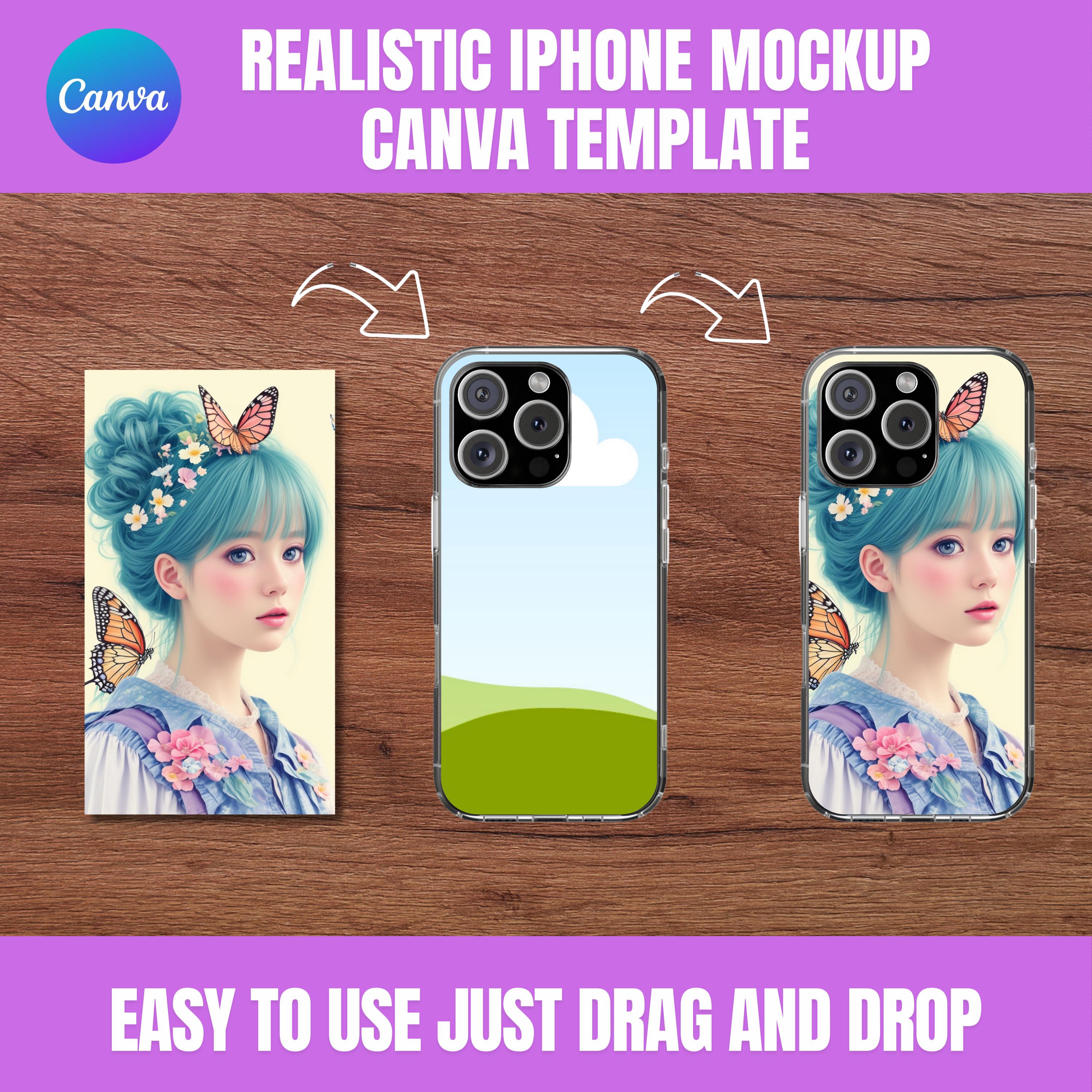 IPhone 16 Case Mockup Template: Realistic Canva Design (digital ...