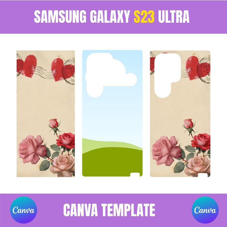 Samsung Galaxy S23 Case Canva Template: Editable Phone Design (digital ...