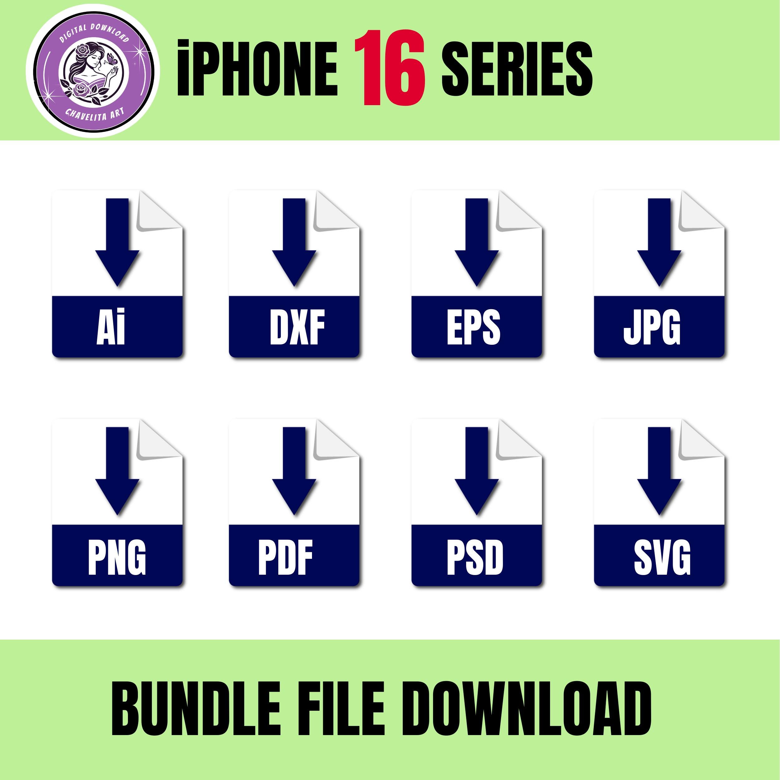 IPhone 16 Case Template Bundle: All Models, AI SVG PNG (digital ...