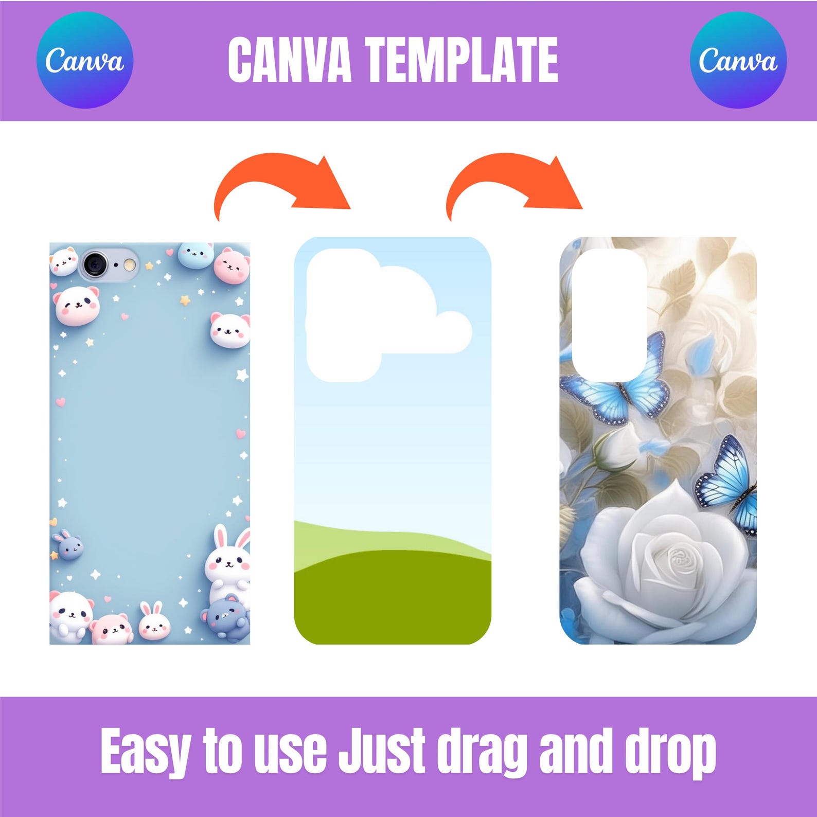 Samsung Galaxy S23 Case Canva Template: Editable Phone Design (digital ...