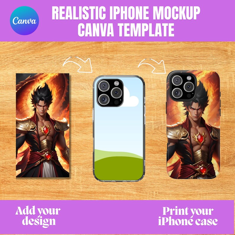 IPhone 16 Pro Max Case Mockup Template | Canva Phone Case Design for ...