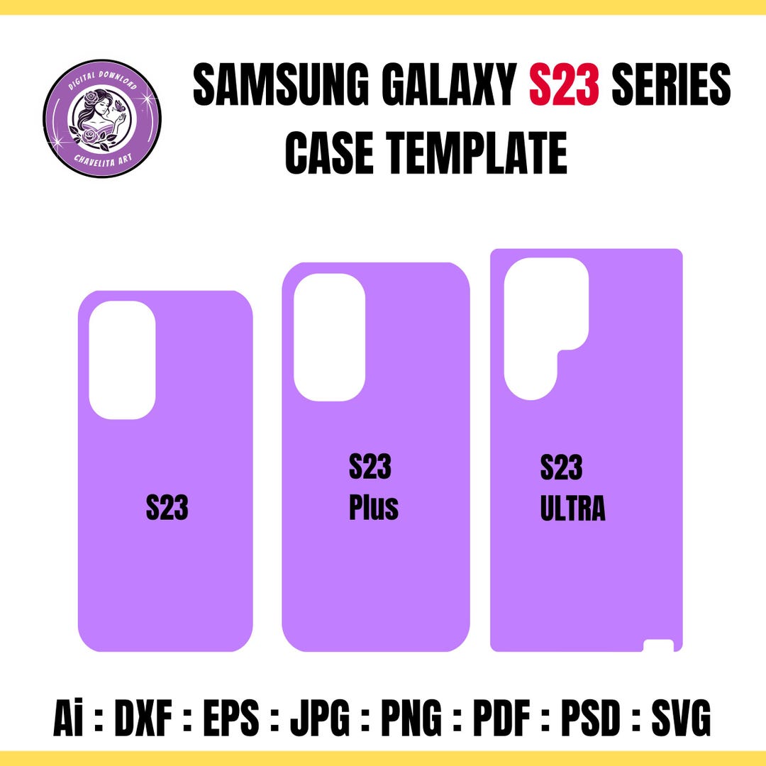 Samsung Galaxy S23 Case Template Bundle: Cricut & Silhouette Files ...