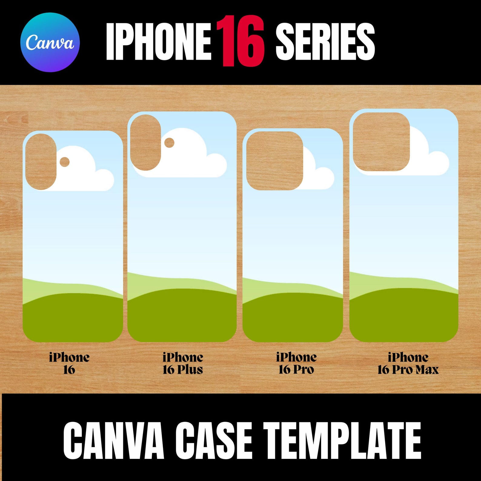 IPhone 16 Series Canva Case Template Bundle, Magsafe Mockup, POD ...